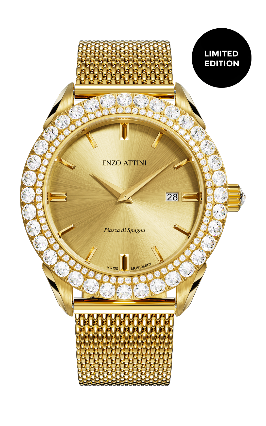 NEW Piazza di Spagna, Roma / Mesh Strap, Swiss Movement – enzoattini.com